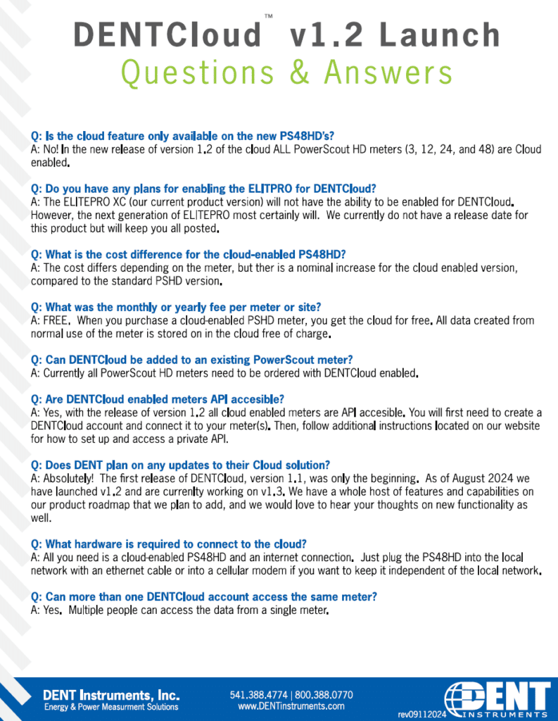 DENTcloud Remote Power Meter Monitoring