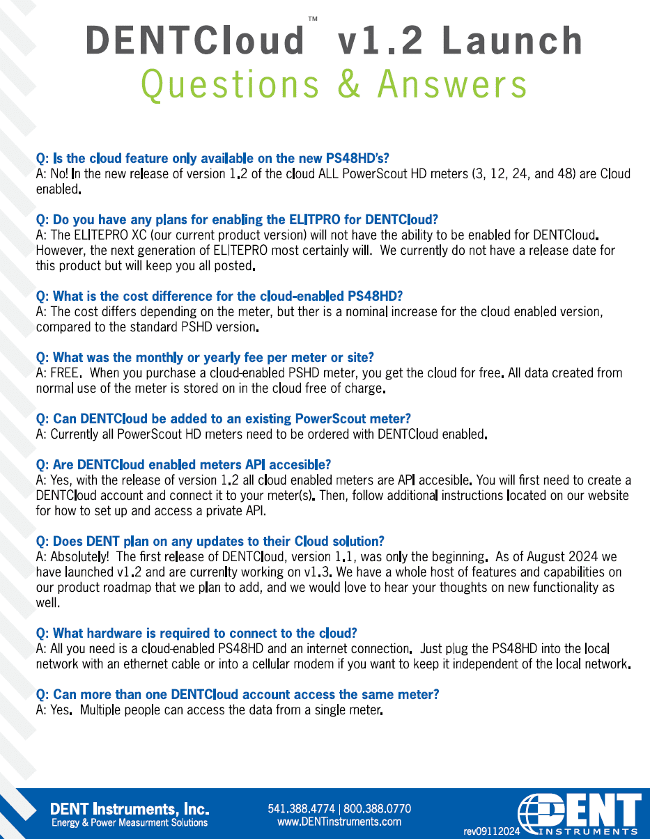 DENTcloud Remote Power Meter Monitoring